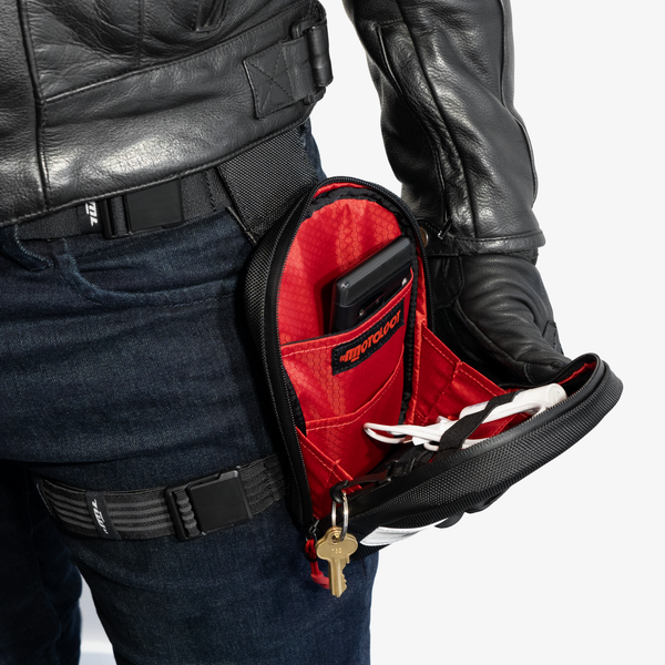 Motorcycle Leg Bag - Black - Moto Loot