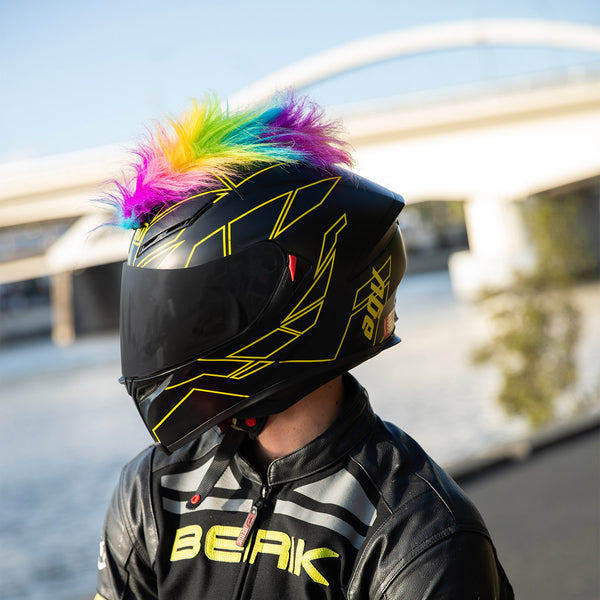 Motorcycle Helmet Mohawk - Rainbow - Moto Loot