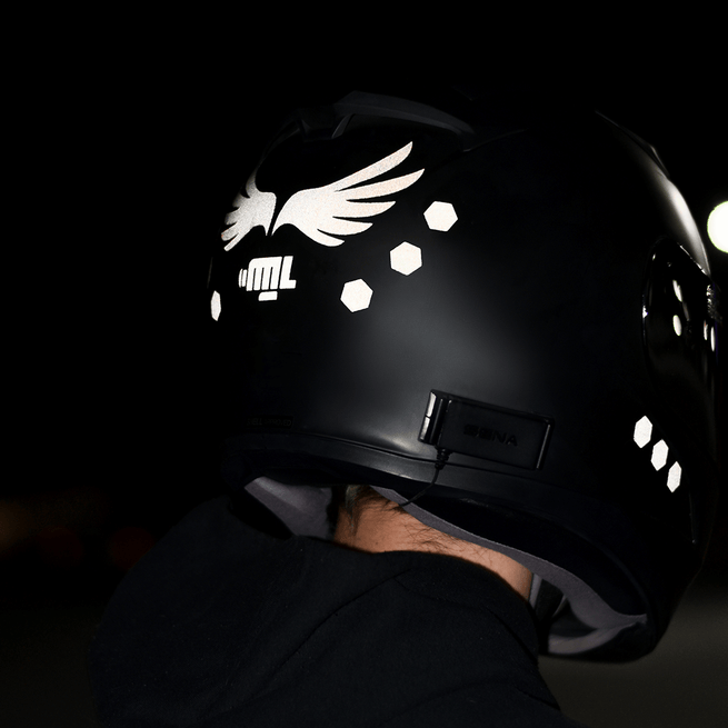 Reflective Helmet Sticker - Wings Edition - Moto Loot