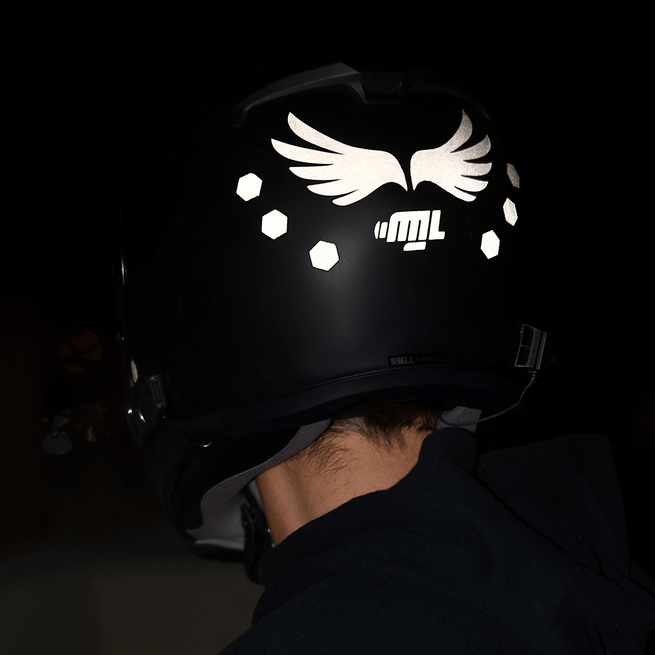 Reflective Helmet Sticker - Wings Edition - Moto Loot