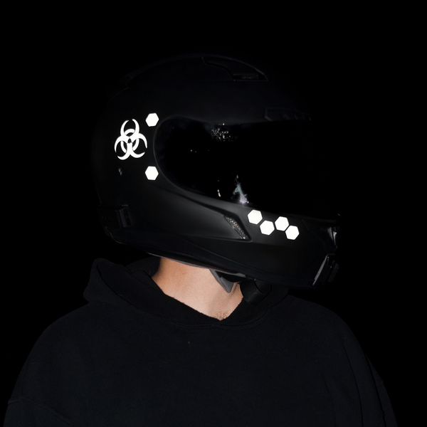 Reflective Helmet Sticker - Hazard Edition - Moto Loot