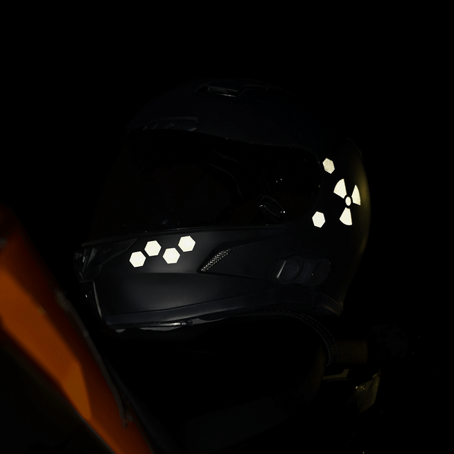 Reflective Helmet Sticker - Hazard Edition - Moto Loot