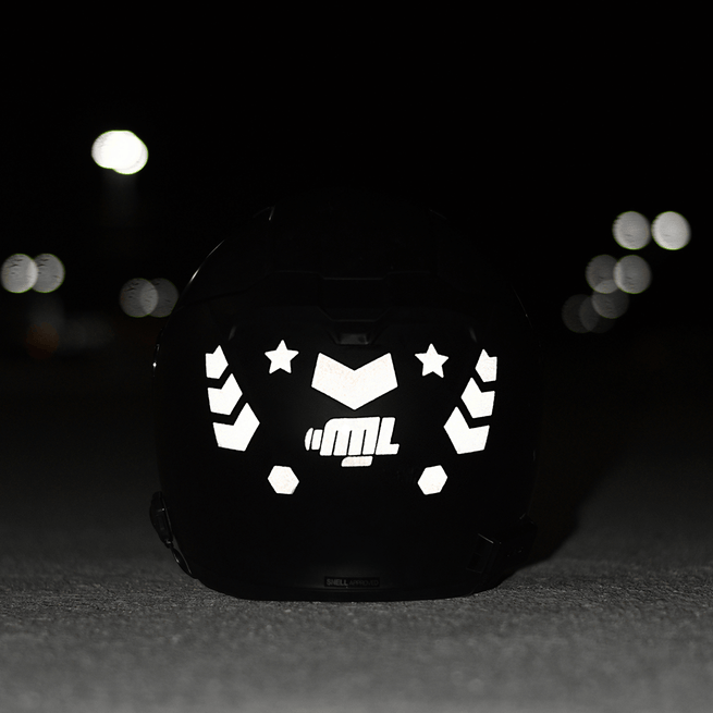 Reflective Helmet Sticker - Stars and Arrows - Moto Loot