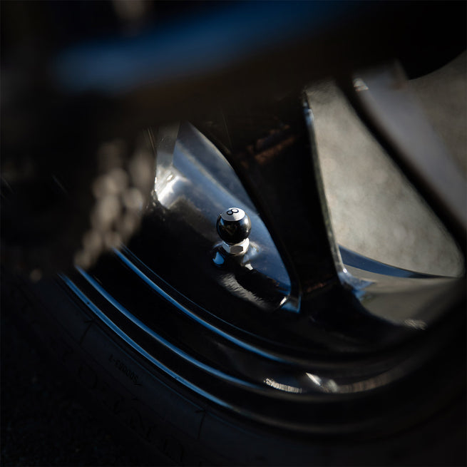 8 Ball Black - Motorcycle Valve Caps - Moto Loot