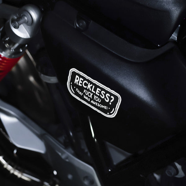 Motorcycle Sticker - Reckless? (2 pack) - Moto Loot